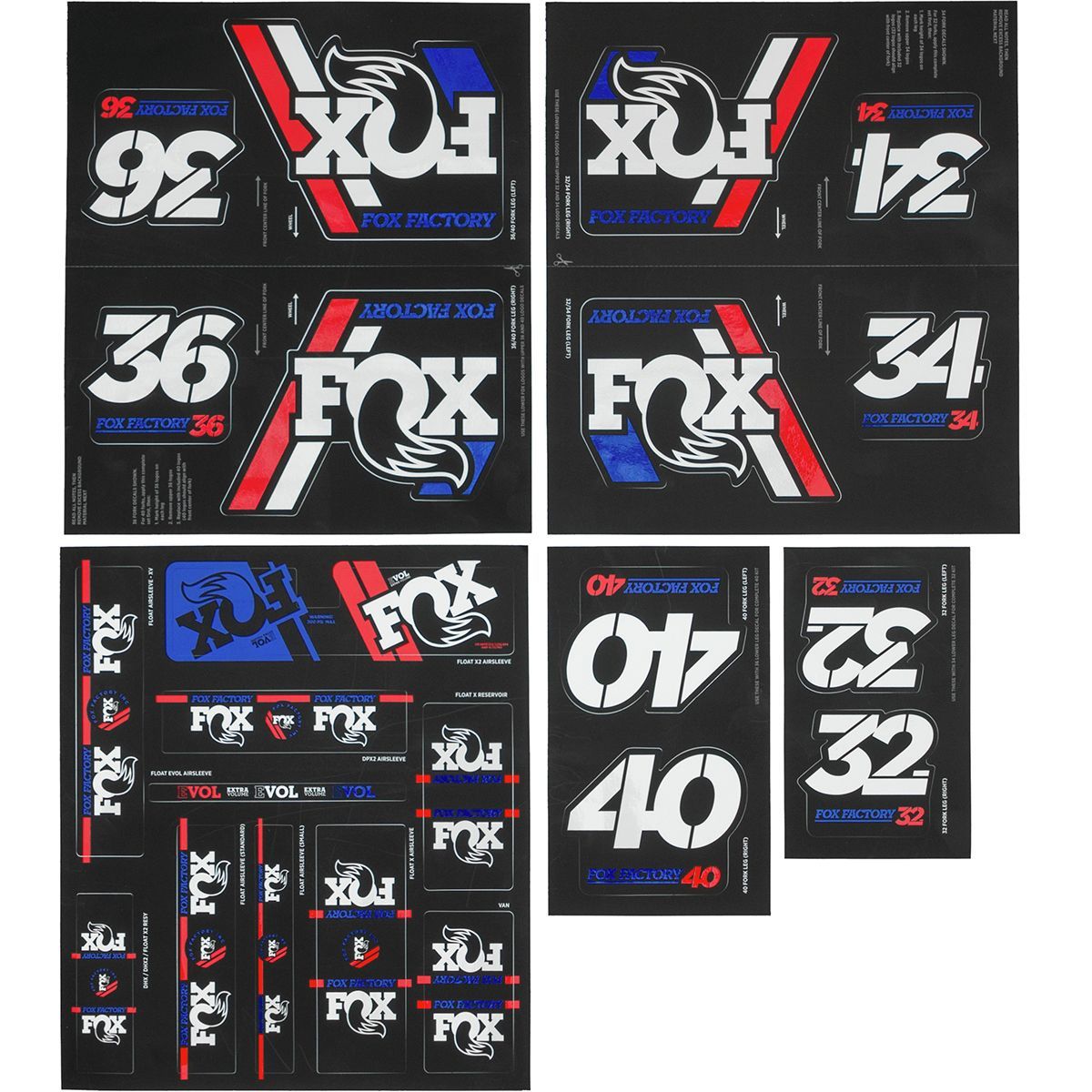 FOX Racing Shox Heritage Fork and Shock Decal Kit - Components