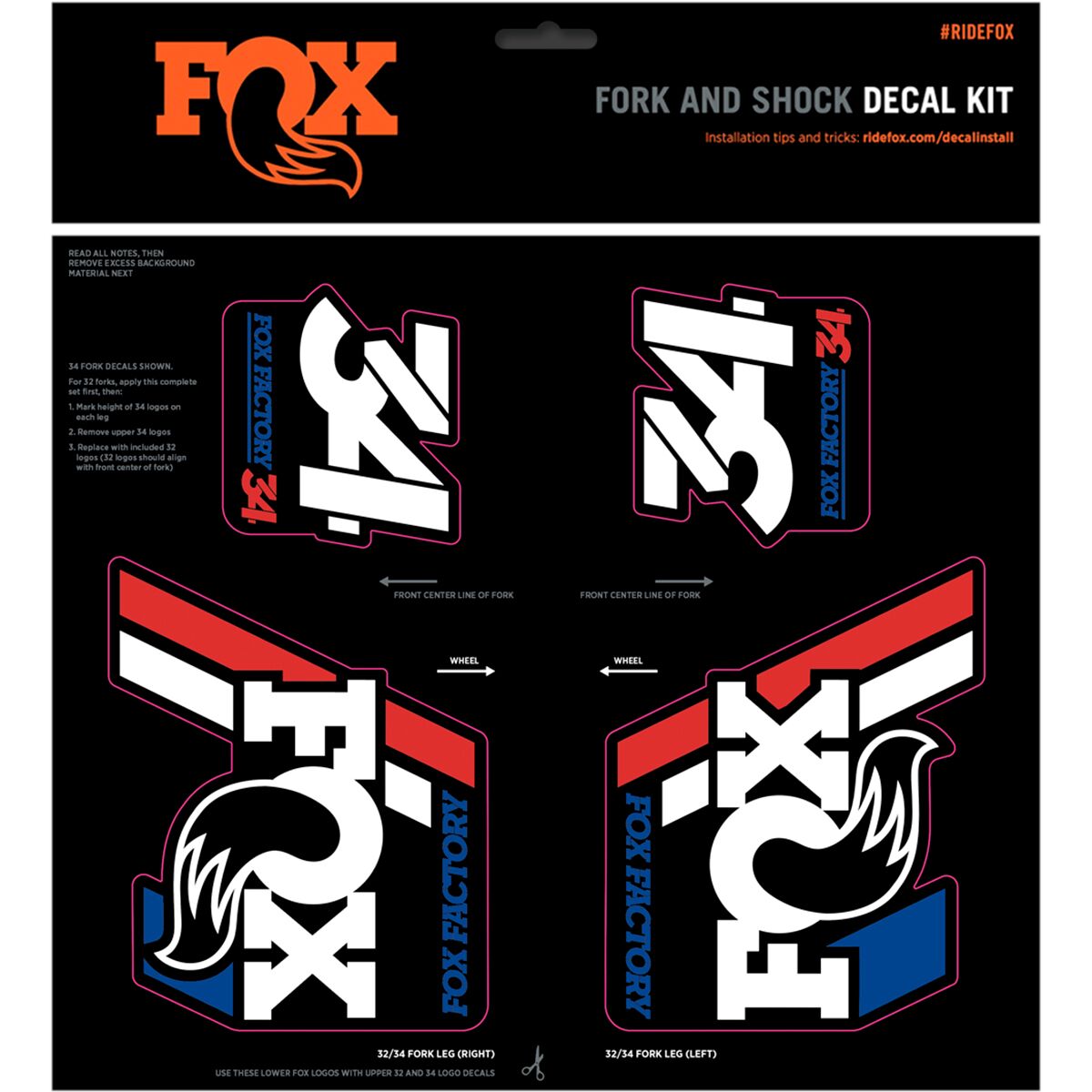 FOX Racing Shox Heritage Fork and Shock Decal Kit - Components