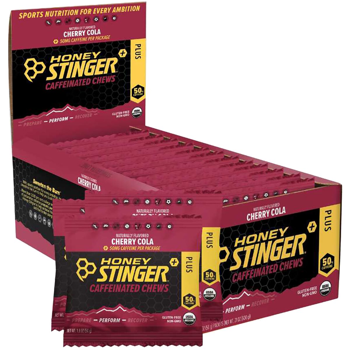 Honey Stinger Caffeinated Energy Chews - 12-Pack - Accessories