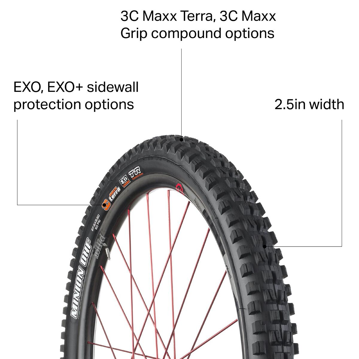 Maxxis Minion DHF Wide Trail 3C/EXO/TR 27.5in Tire - Components