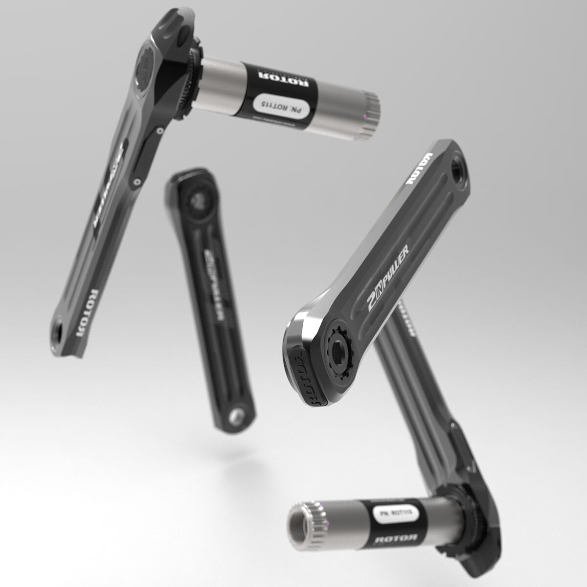 Rotor 2INpower SL Dual Sided Road 2x Power Meter Crankset - Components