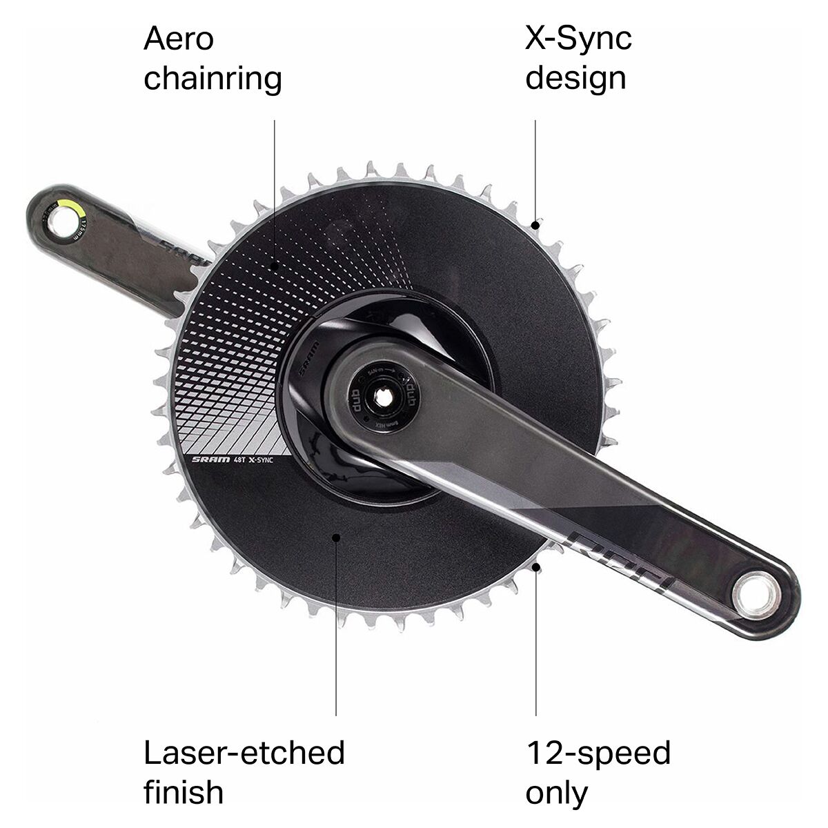 SRAM Red 1 DUB 12-Speed Aero Crankset - 2023 - Components
